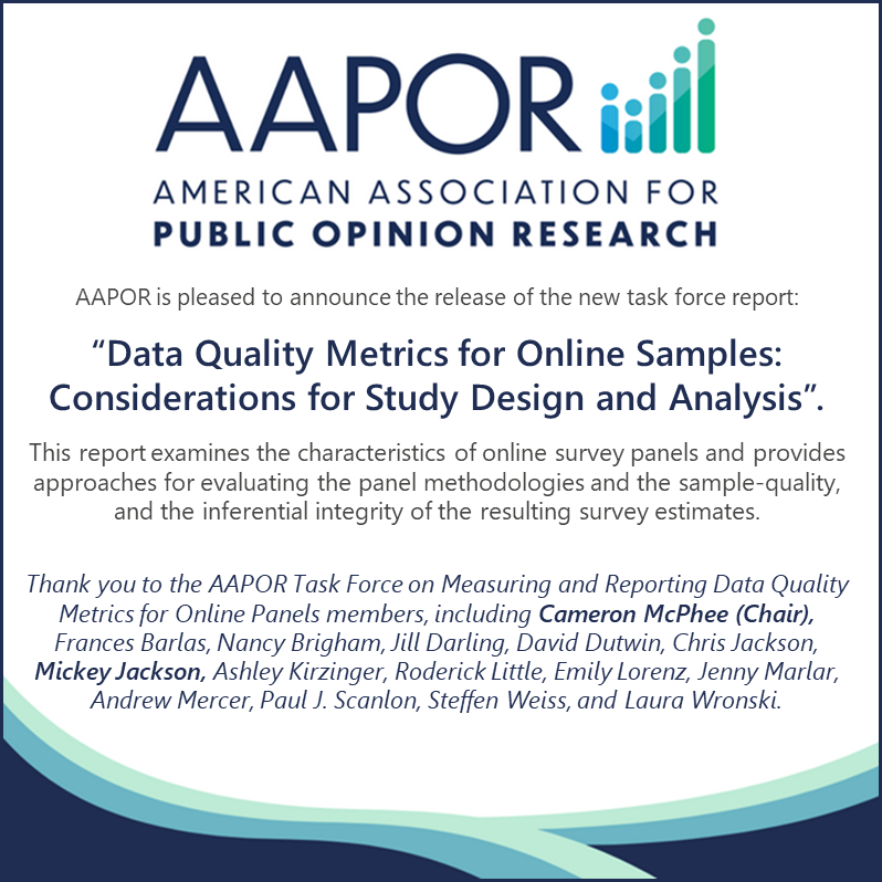 AAPOR Task Force Report on Data Quality Metrics for Online Samples - SSRS